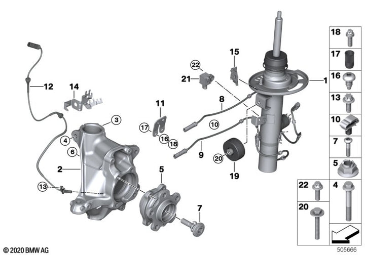 genuine bmw 37106887157 spring strut front left vdc