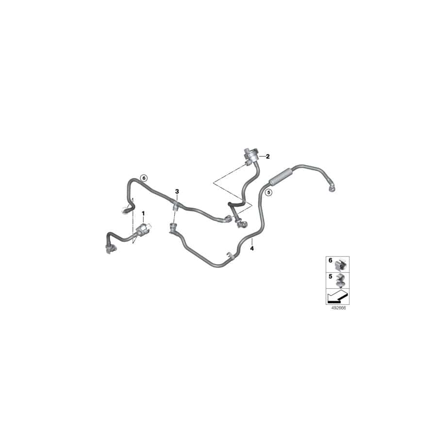 Genuine BMW 13908482821 G15 G30 G14 Fuel Tank Breather Line (Inc. 750iX ...