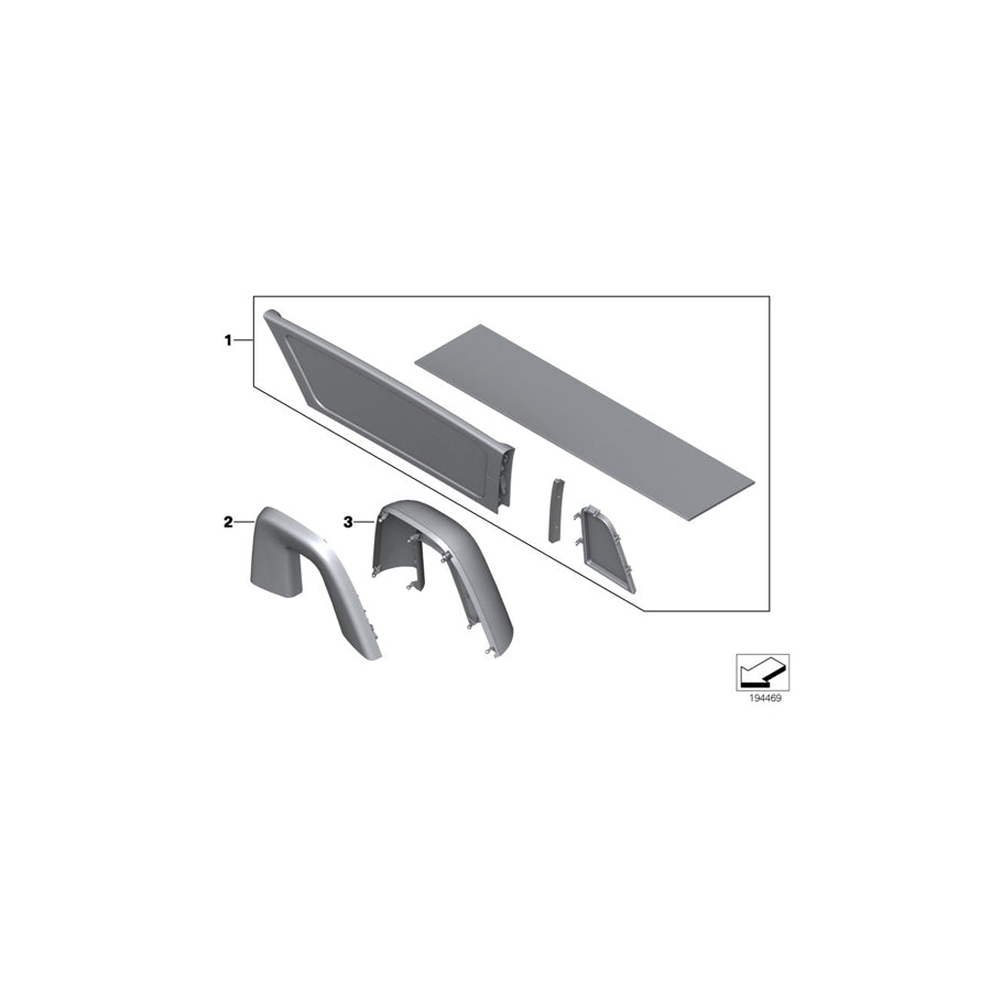 Genuine BMW 51439128411 E89 Cover, Rollover Bar, Front Left (Inc. Z4 ...