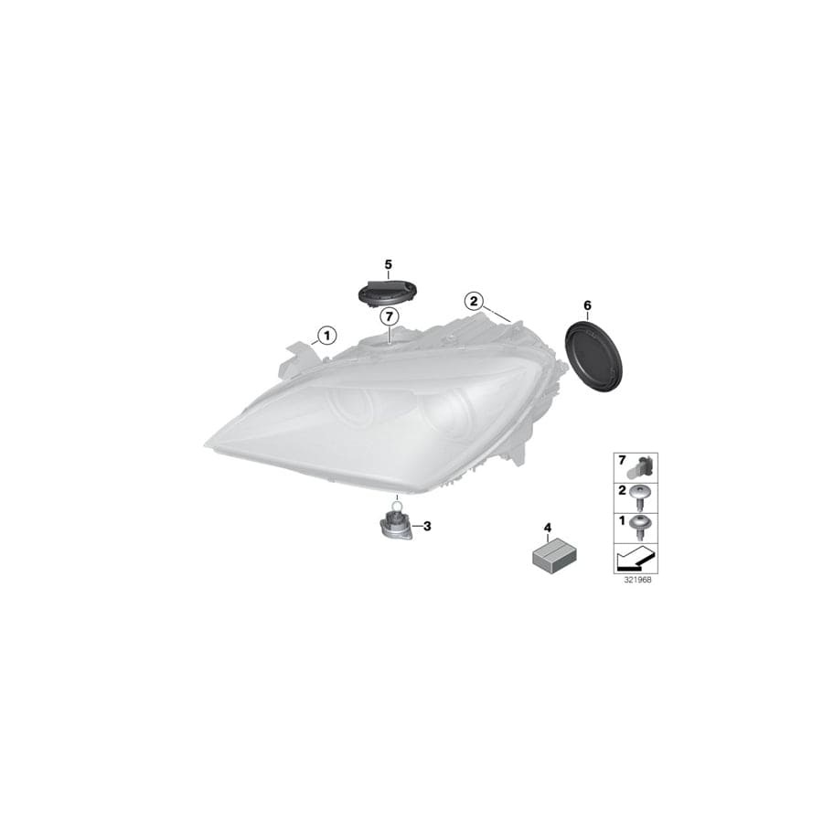 Genuine BMW Mini 63127270076 F25 Lamp Cover Low Beam (Inc. Cooper S ...