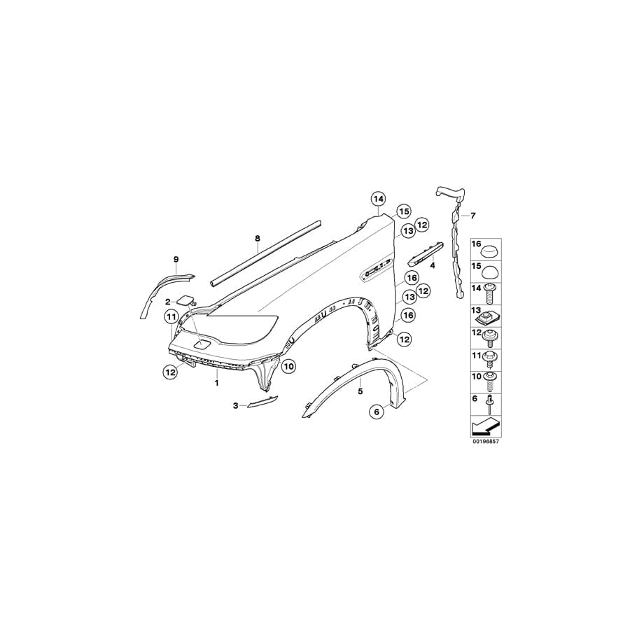 Genuine BMW 51777206655 E70 Trim, Wheelhousing Primed Front Left (Inc ...