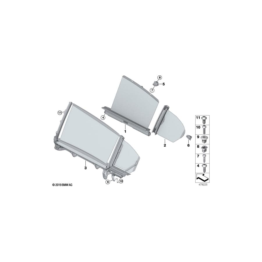 Genuine BMW 51357385056 G30 Sun Blind, Right (Inc. 520i 1.6, 530i & 54 ...