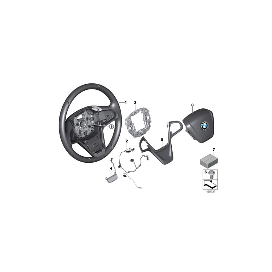 Genuine BMW 32306884005 G12 G31 G30 Connecting Line, Steering Wheel (I ...