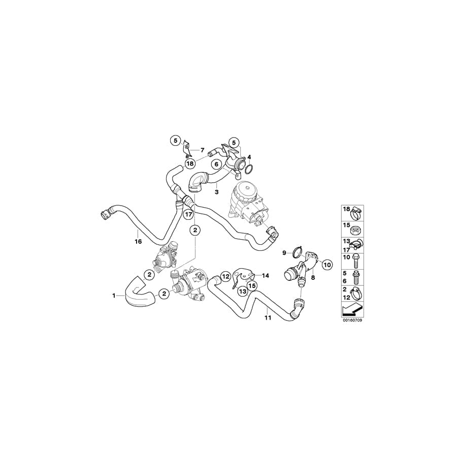 Genuine BMW 11537552391 E81 E82 E87 Hose, Low-Temperature Cooling ...