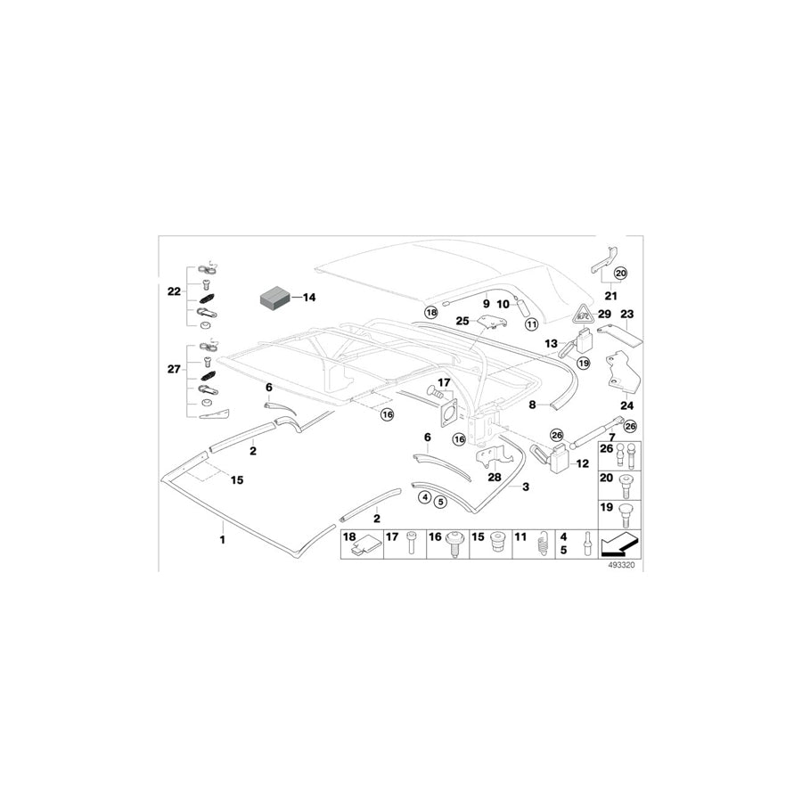 Genuine BMW 54318268978 E46 Rail F Tension Hanger (Inc. 330Ci, 318Ci ...