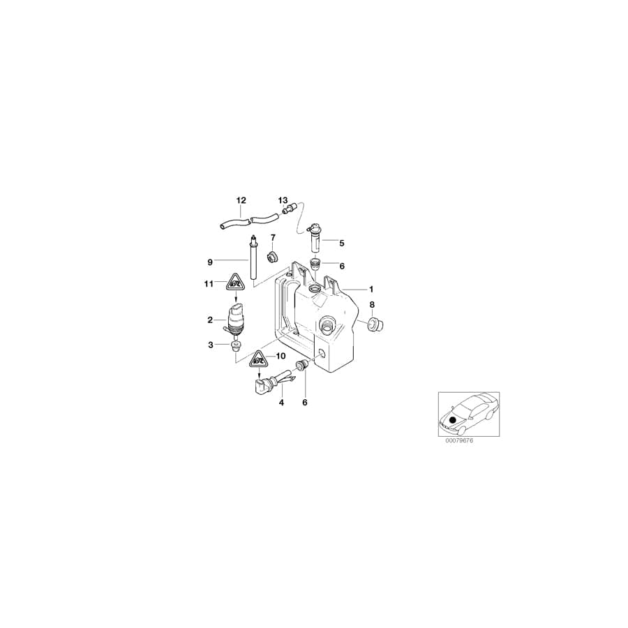 Genuine BMW 61607038432 E39 Fluid Container With Level Indicator (Inc ...