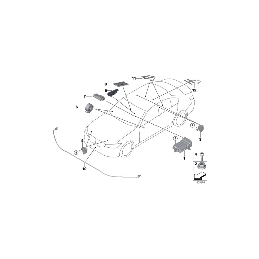 Genuine BMW 65779476858 G20 G21 Control Unit Airbag (Inc. M340i, 320dX ...