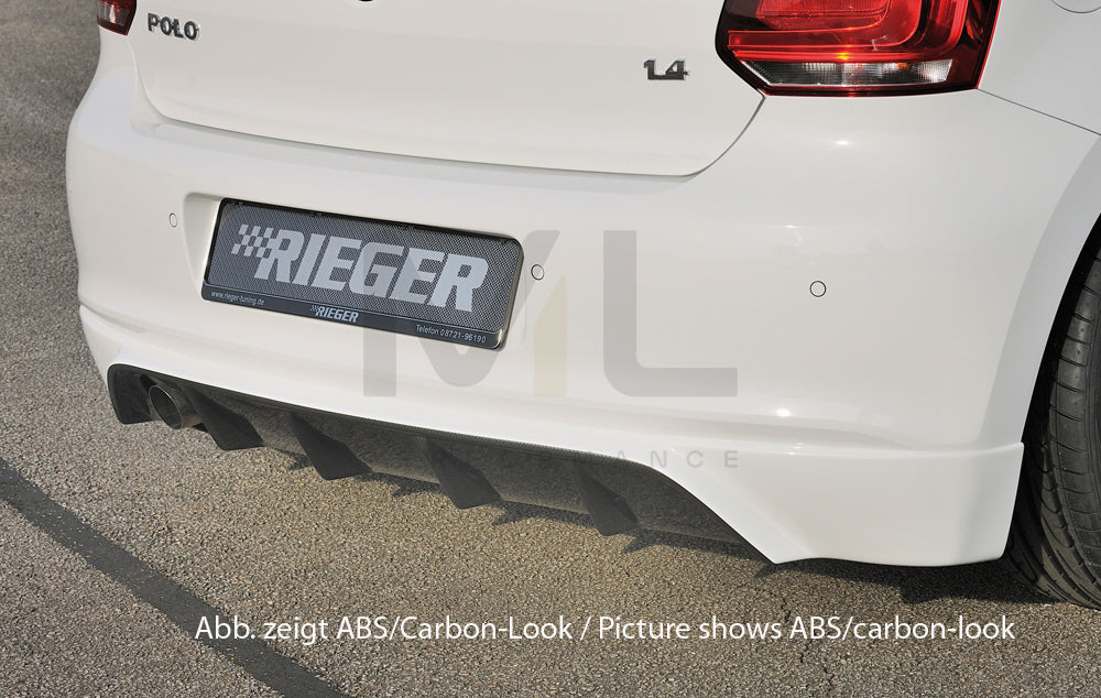 Rieger 00047206 VW 6R Polo Mk6 Rear Diffuser - Matte Black – ML Performance