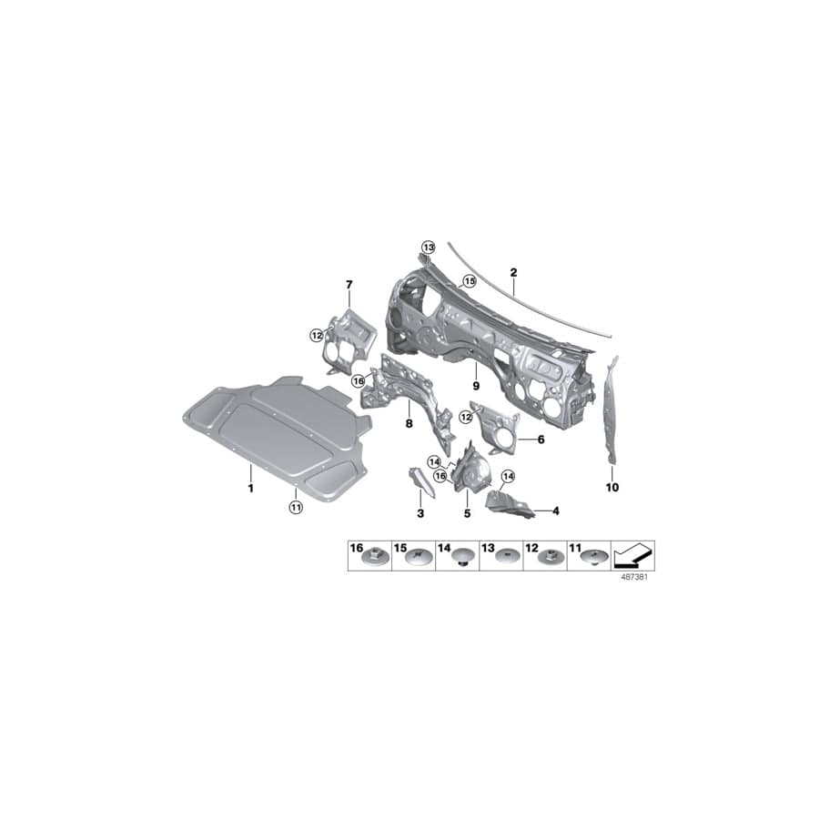 Genuine BMW 51477447011 G20 G21 Sound Insulat., Splash Wall, Upper Par ...