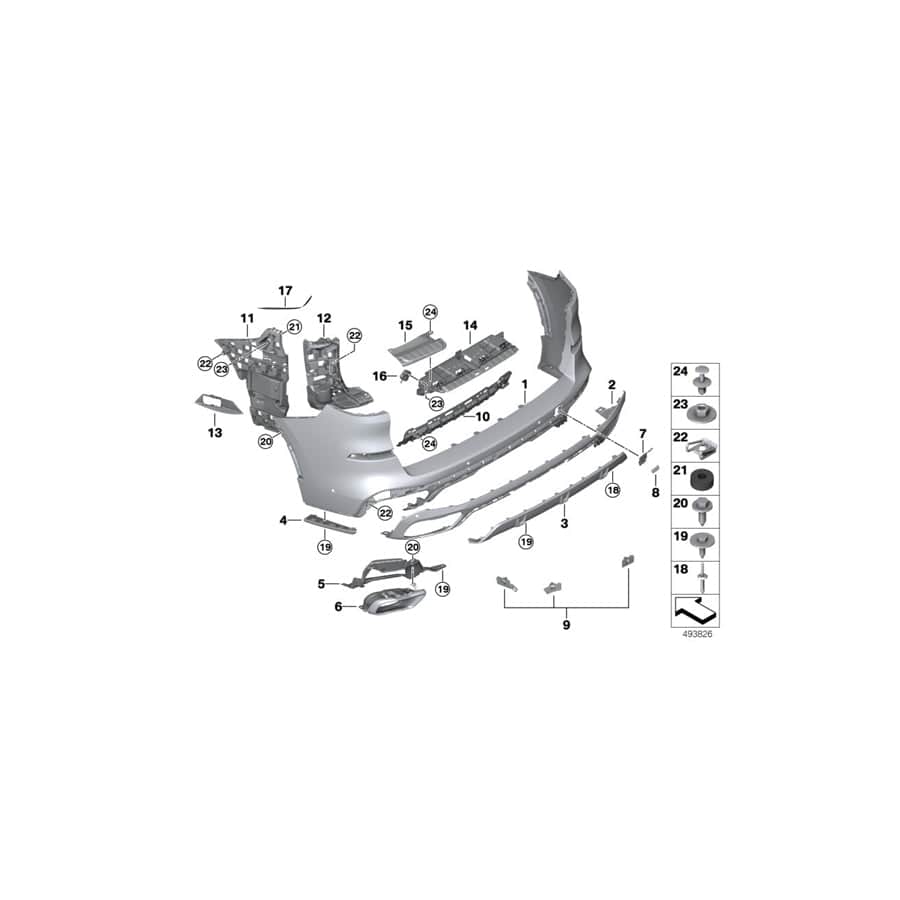 Genuine BMW 51128069245 G05 Mount For Bumper, Inside Left (Inc. X5 ...