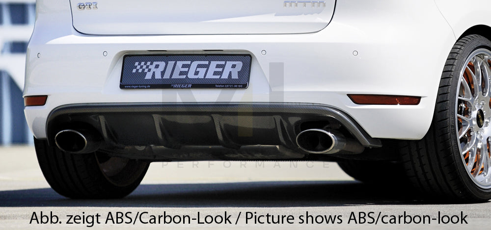 Rieger 00059522 VW Mk6 Golf Rear Diffuser (GTI & GTD) - Matte Black ...