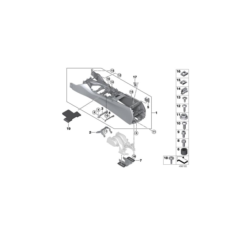 Genuine BMW 51166843413 G12 G11 Center Console MOKKA (Inc. 725d, 740i ...