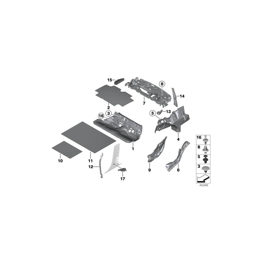 Genuine BMW 51487329670 F30 F80 Sound Insulation, Bulkhead, Right (Inc ...