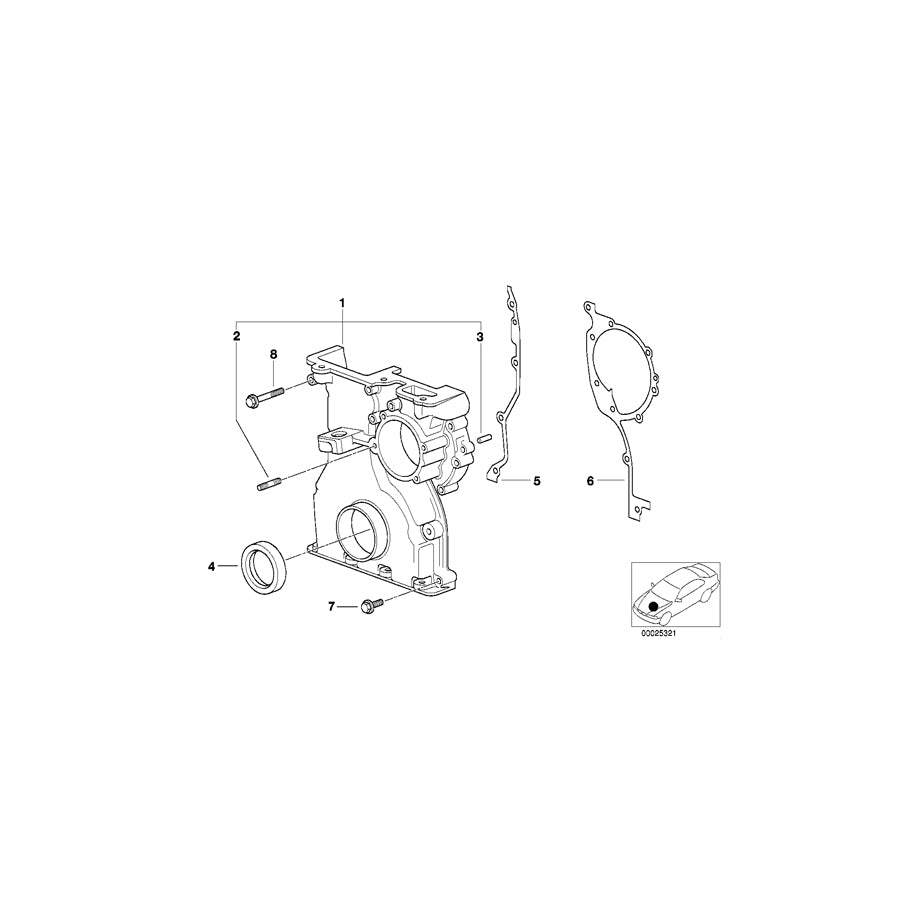 Genuine BMW 11141433639 E85 E61 E36 Lower Chain Case Metal Gasket (Inc ...