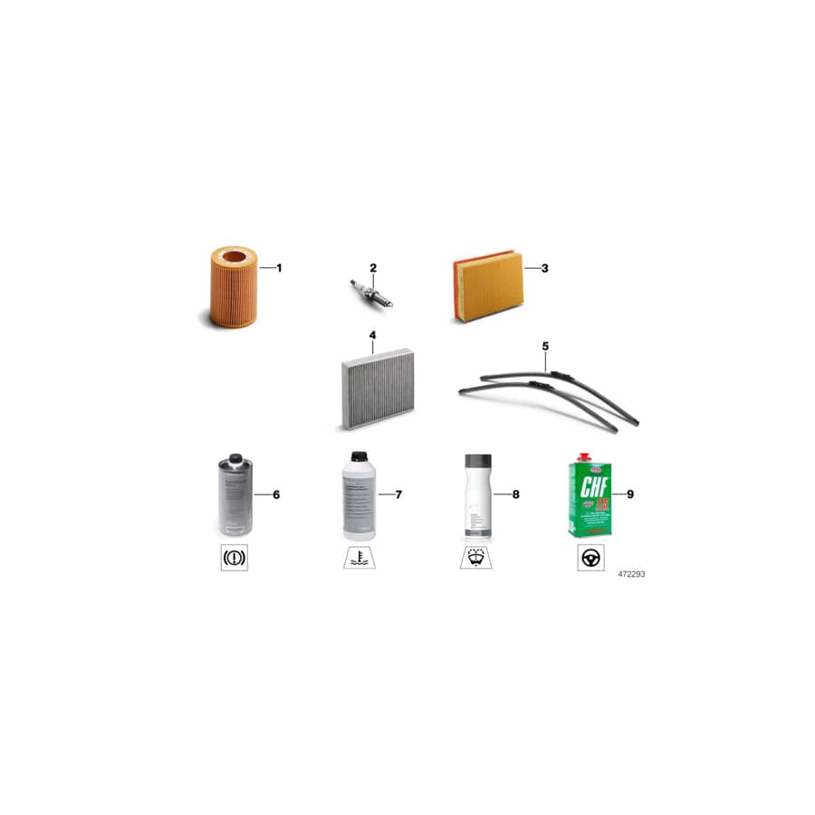 Genuine BMW 13717547201 E65 RR1 Air Filter Element (Inc. 760Li, Phantom ...