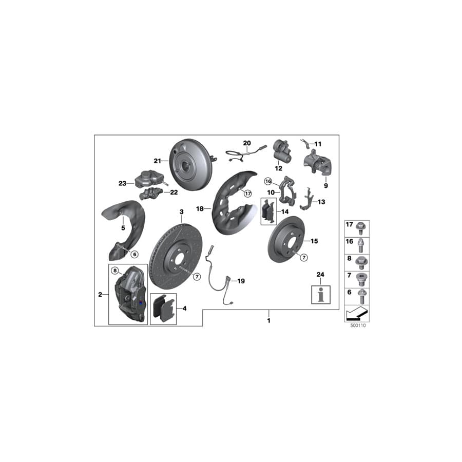 Genuine BMW 34206896721 F40 F44 Brake Caliper Housing, Red, Left 17" E – ML Performance