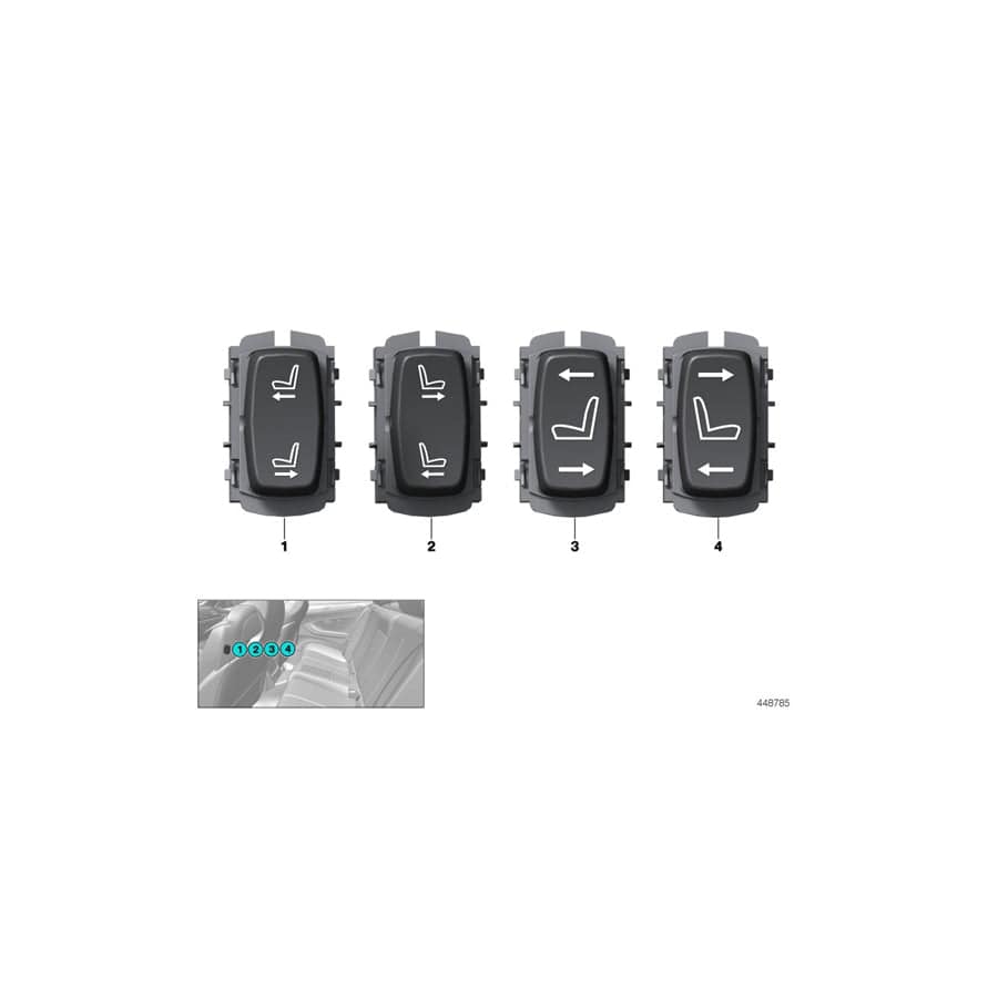 Genuine BMW 61319390521 F33 F83 F13 Seat Adjustment Switch, Left (Inc ...