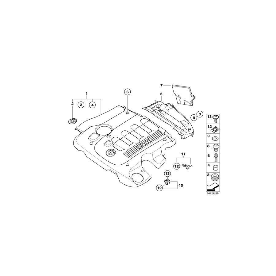 Genuine BMW 11147786124 E46 E53 Acoustic Cover Rear (Inc. 330xd, 330d ...