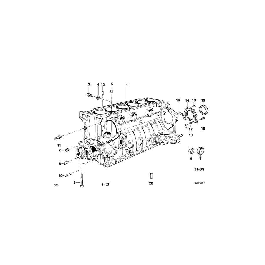 Genuine BMW 11111316696 E34 Engine Block D=93,4mm (Inc. M5) – ML ...