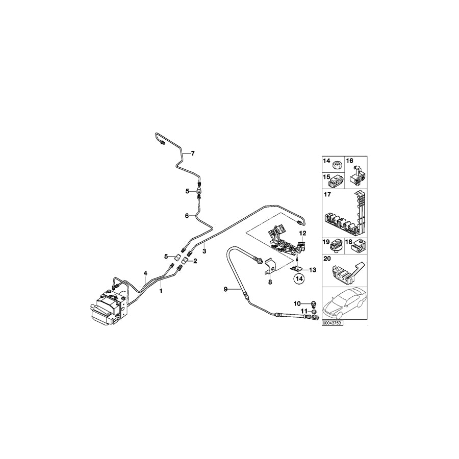Genuine BMW 34326752219 E53 E85 E36 Pipe M10/M12-3020mm (Inc. X5 4.8is ...