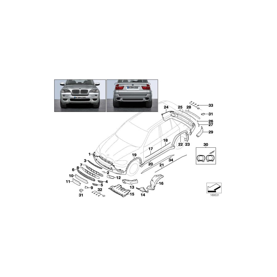 Genuine BMW 51137903858 E70 Molding, Door, Primed, Front Right (Inc. X5 ...