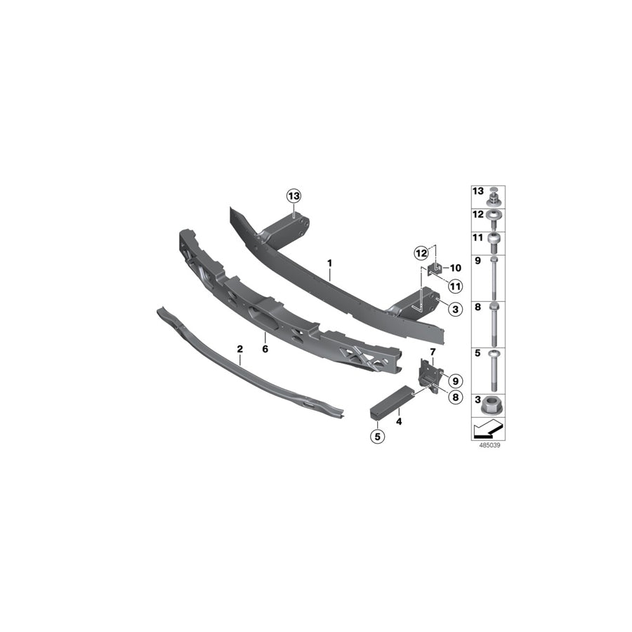 Genuine BMW 51117158874 F10 F11 F07 Deformation Element, Front Lower ...