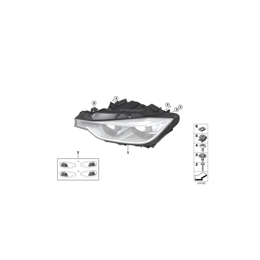 Genuine BMW 63117419633 F30 F31 Headlight, Led Technology, Left (Inc ...