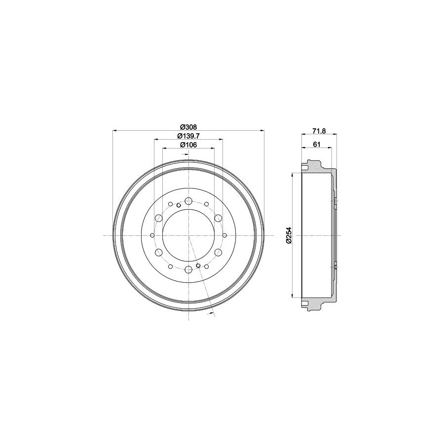 Hella 8DT 355 302-421 Brake Drum – ML Performance