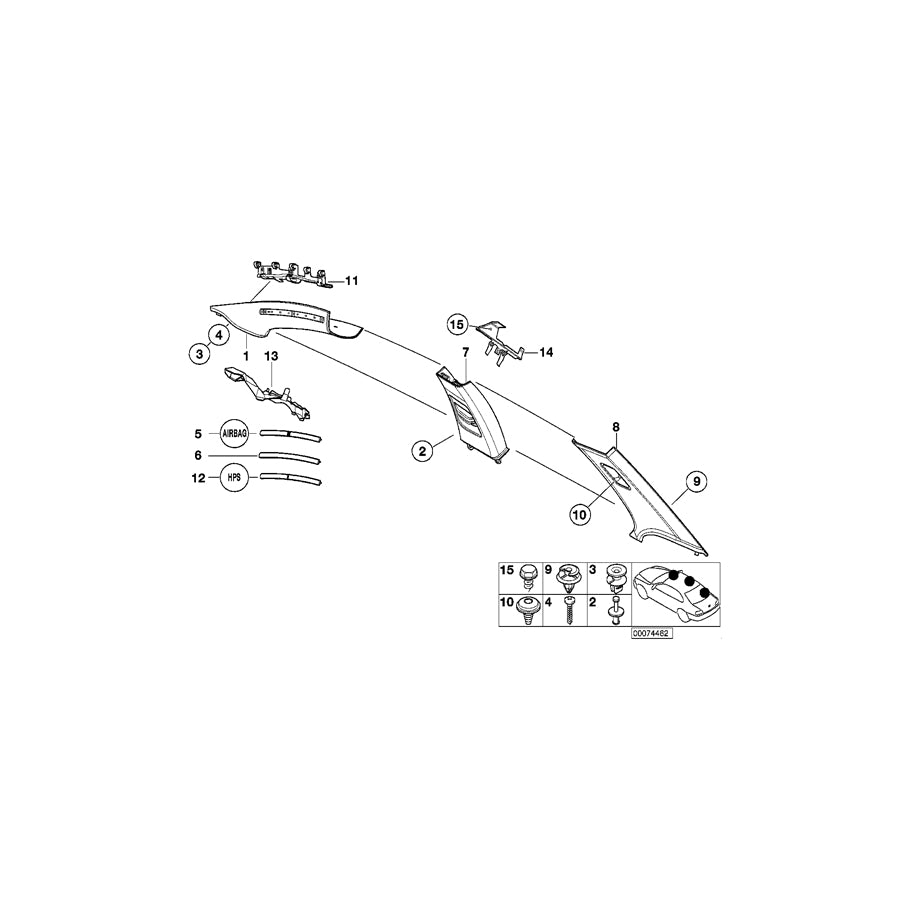 Genuine BMW 51438228709 E46 Covering F A Column Cover Its HELLBEIGE ...