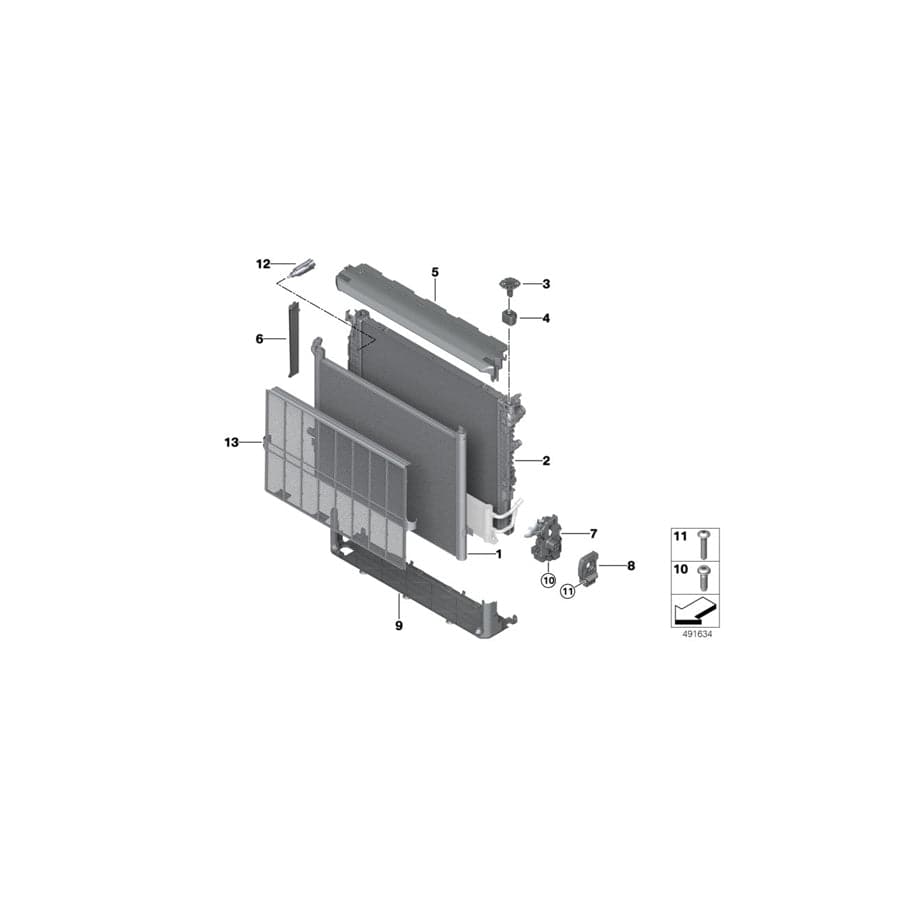 Genuine BMW 17119425862 G30 G31 G11 Radiator (Inc. 745Le, 530i & 730Li ...