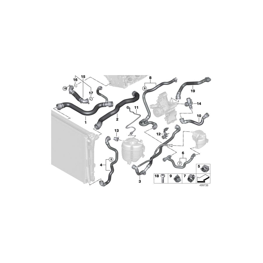 Genuine BMW 17128654832 G21 G29 G20 Hose For Expansion Tank (Inc. 330i ...