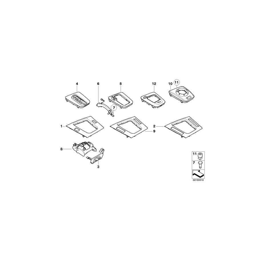 Genuine BMW 51168234708 E46 Depositing Box Bottom Panel SCHWARZ HOCHGL ...