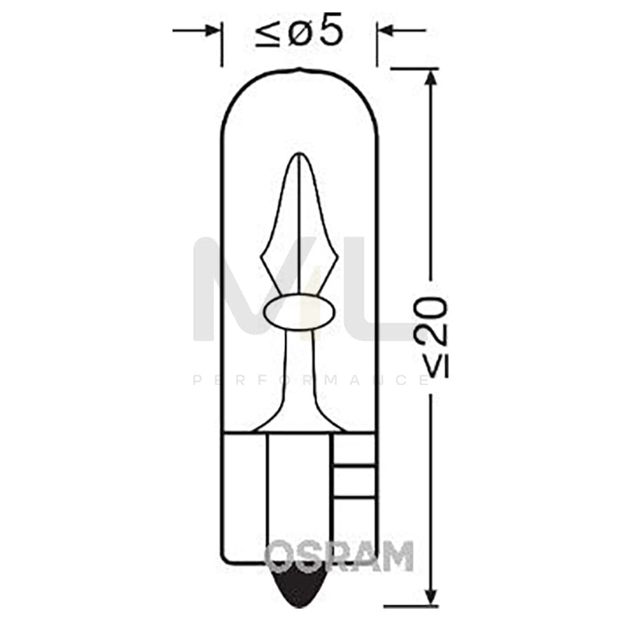 OSRAM ORIGINAL 2723 Bulb 12V 2,3W, W2,3W, W2x4,6d – ML Performance