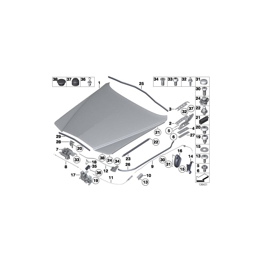 Genuine BMW 51237040713 Bowden Cable, Front (Inc. Phantom) – ML Performance