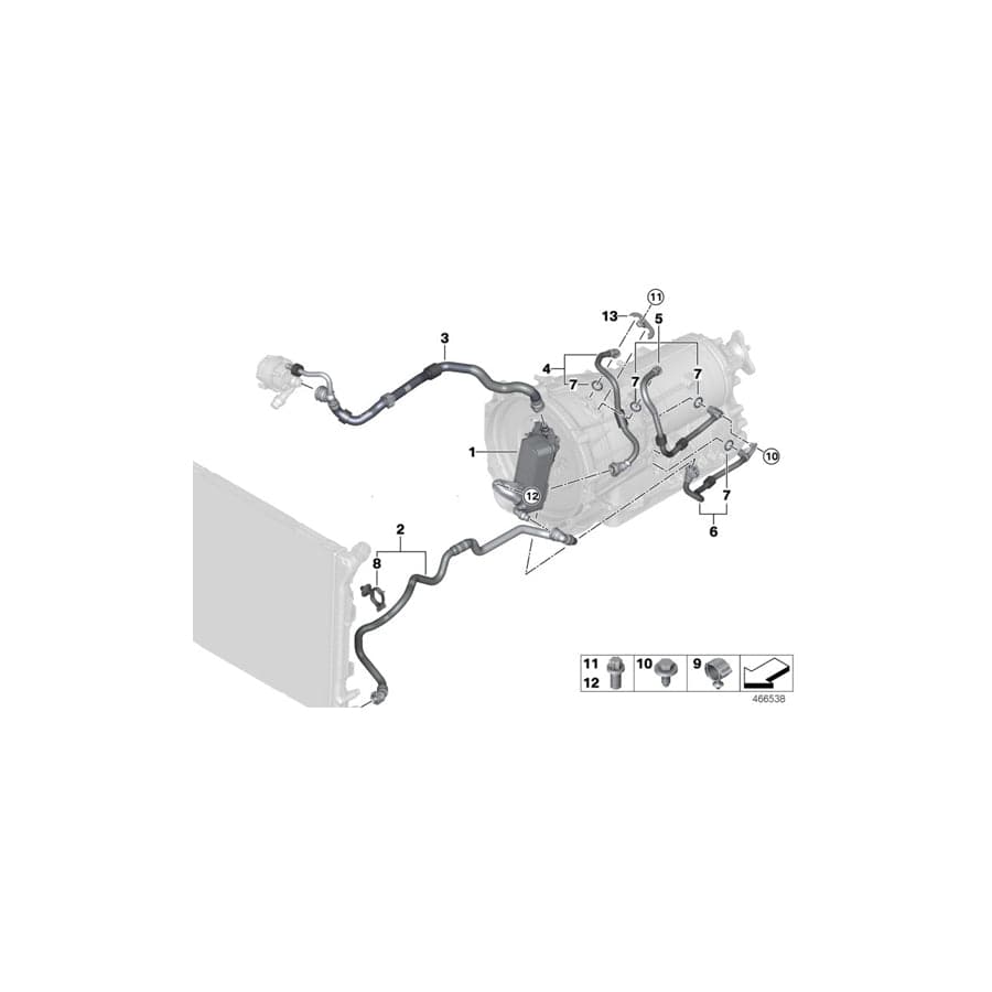 Genuine BMW 17128673992 F30 Coolant Feed Line Radiator-transmission oil ...
