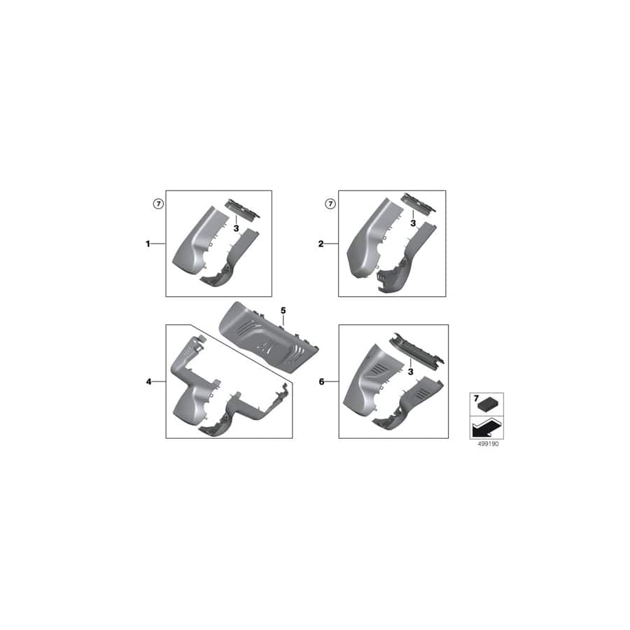 Genuine BMW 51169108976 G20 G21 Set Of Covers Mirror Baseplate (Inc. 3 ...