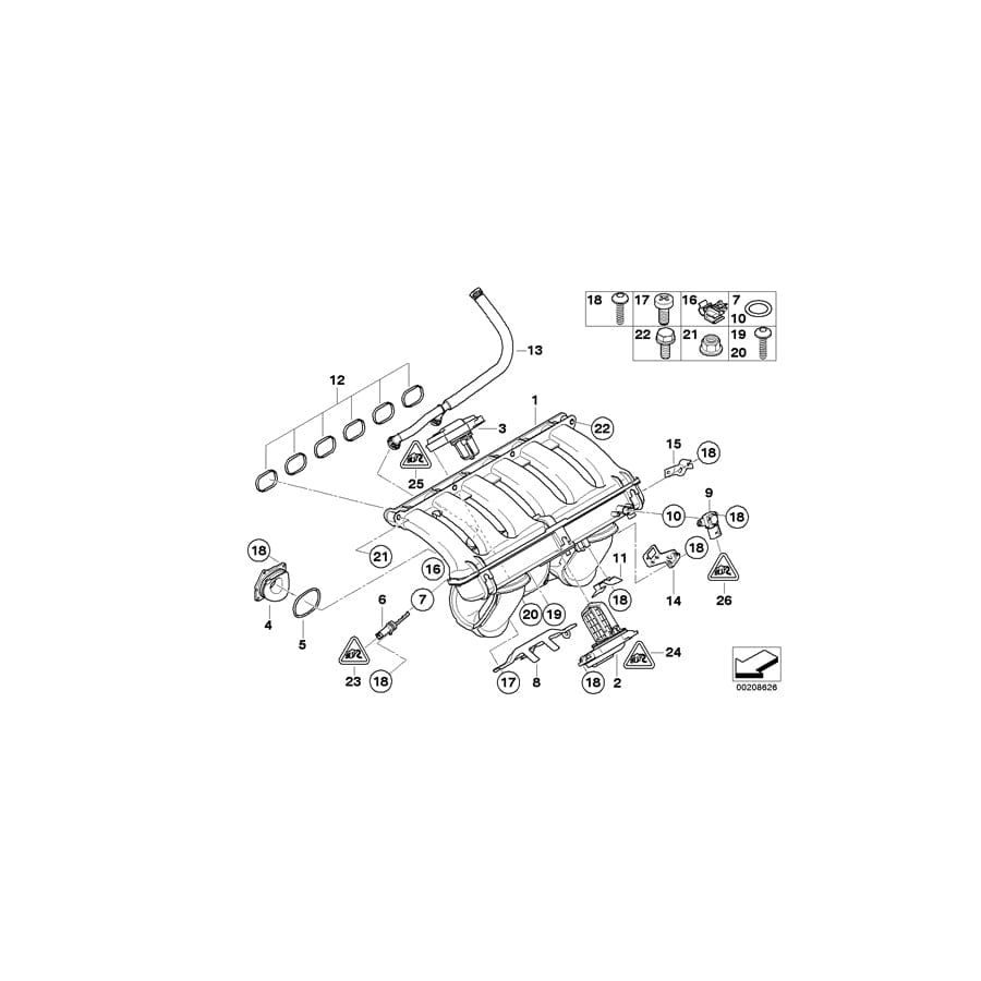 Genuine BMW 11617593004 E64 E90 E63 Intake Manifold (Inc. 630i, 530i ...