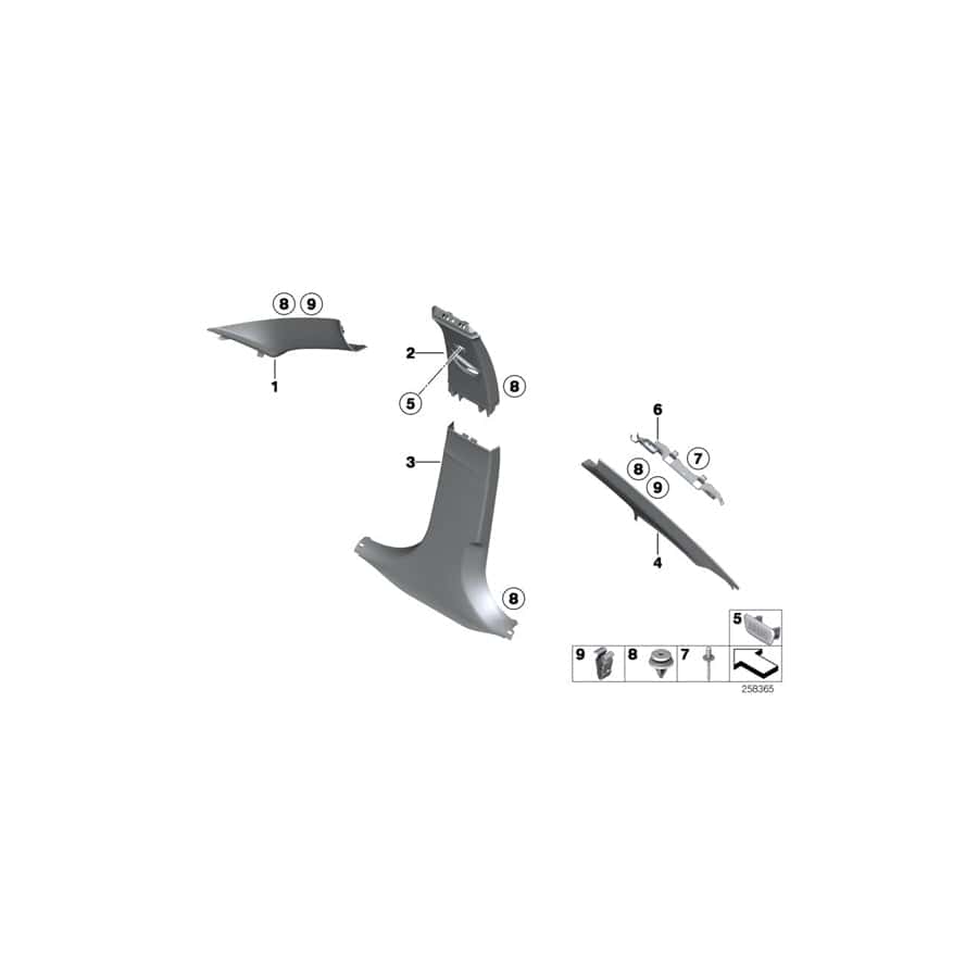 Genuine BMW 51437288227 F30 F80 Cover Column C Left OYSTER (Inc. 330e ...