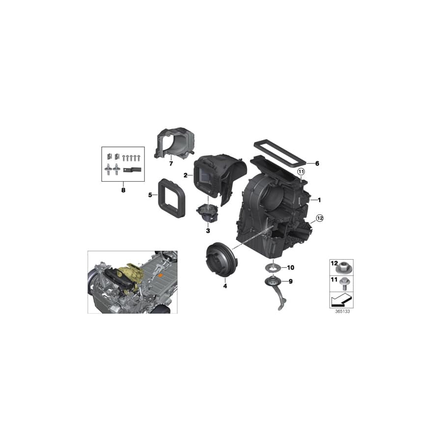 Genuine BMW Mini 64116827058 F55 Empty Housing F Heater/Air Condit.Uni ...