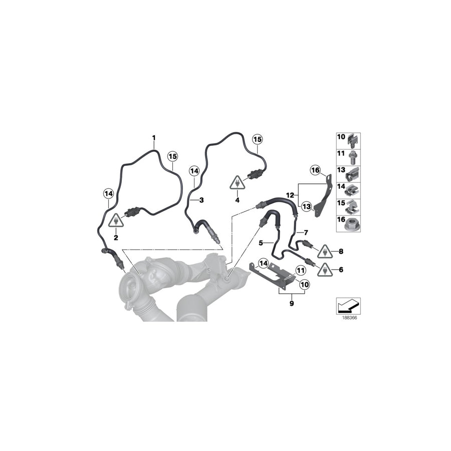 Genuine BMW 11787577666 E71 Lambda Monitor Sensor L= 600mm (Inc. 740i ...