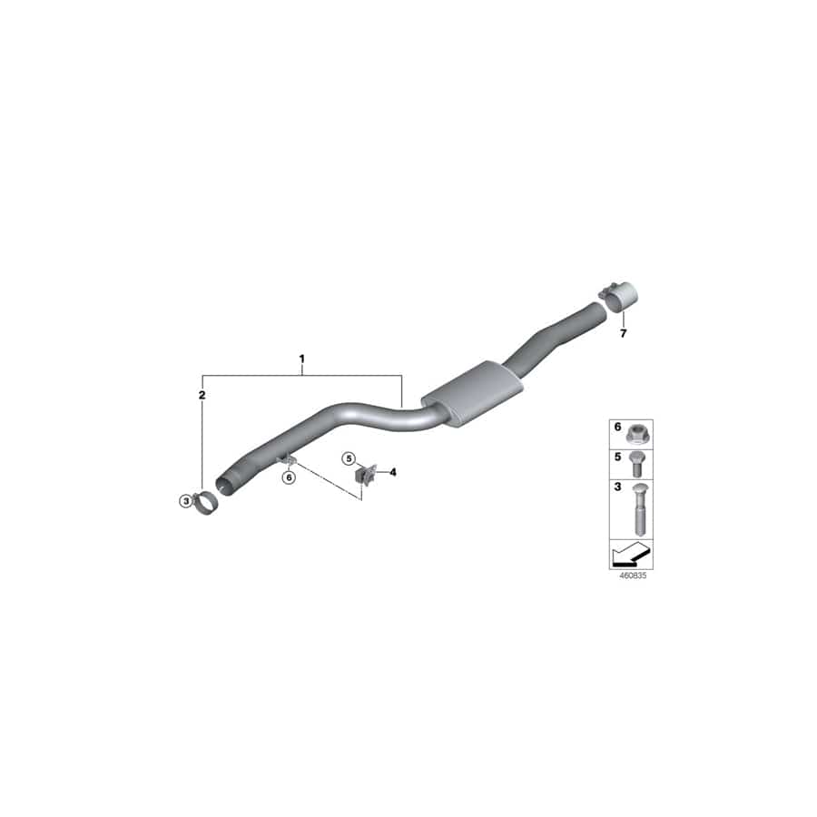 Genuine BMW 18308635872 G12 Front Muffler (Inc. 740Li, 740LiX & 740i ...