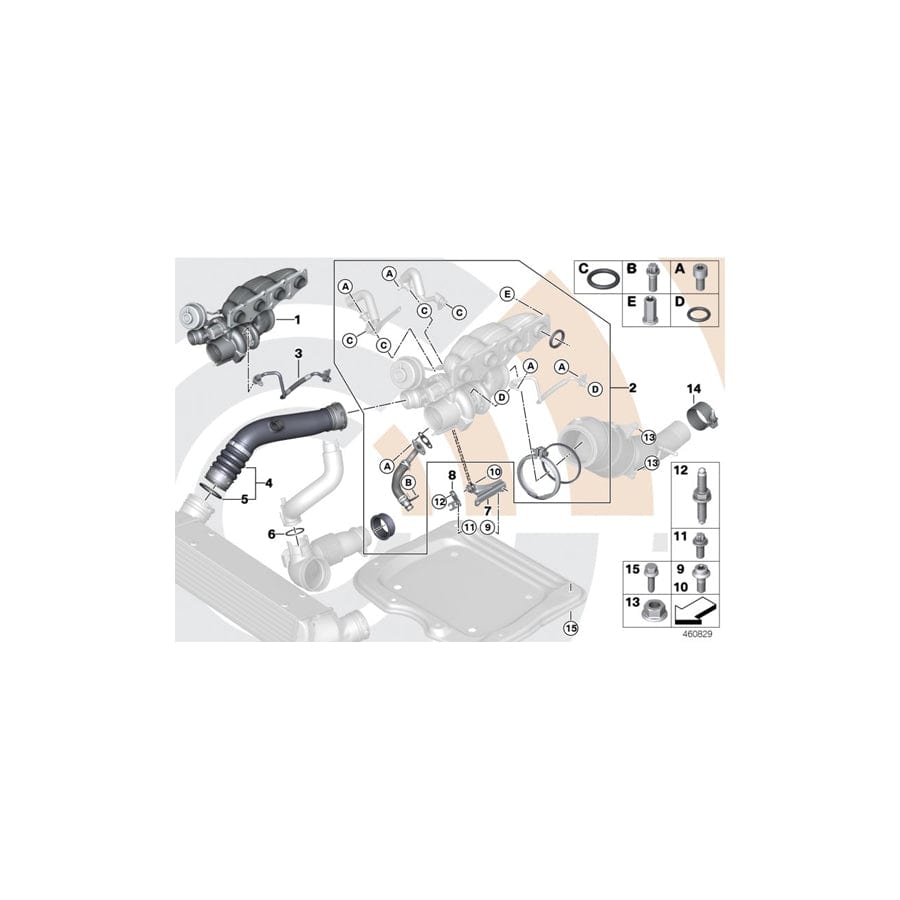 Genuine BMW 18308621875 F11 F10 F07 Muffler Clamp D=65mm (Inc. 528i ...