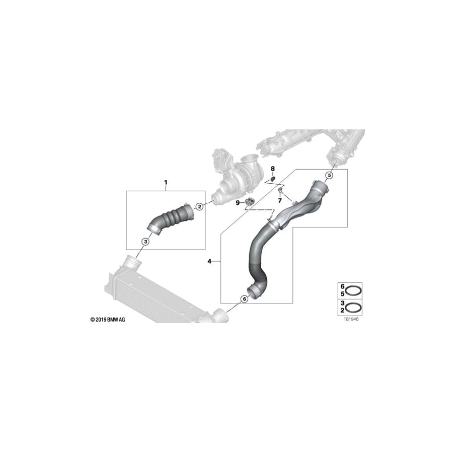 Genuine BMW 11617800145 F11 F02 F10 Charge Air Line (Inc. 525d, 740d ...