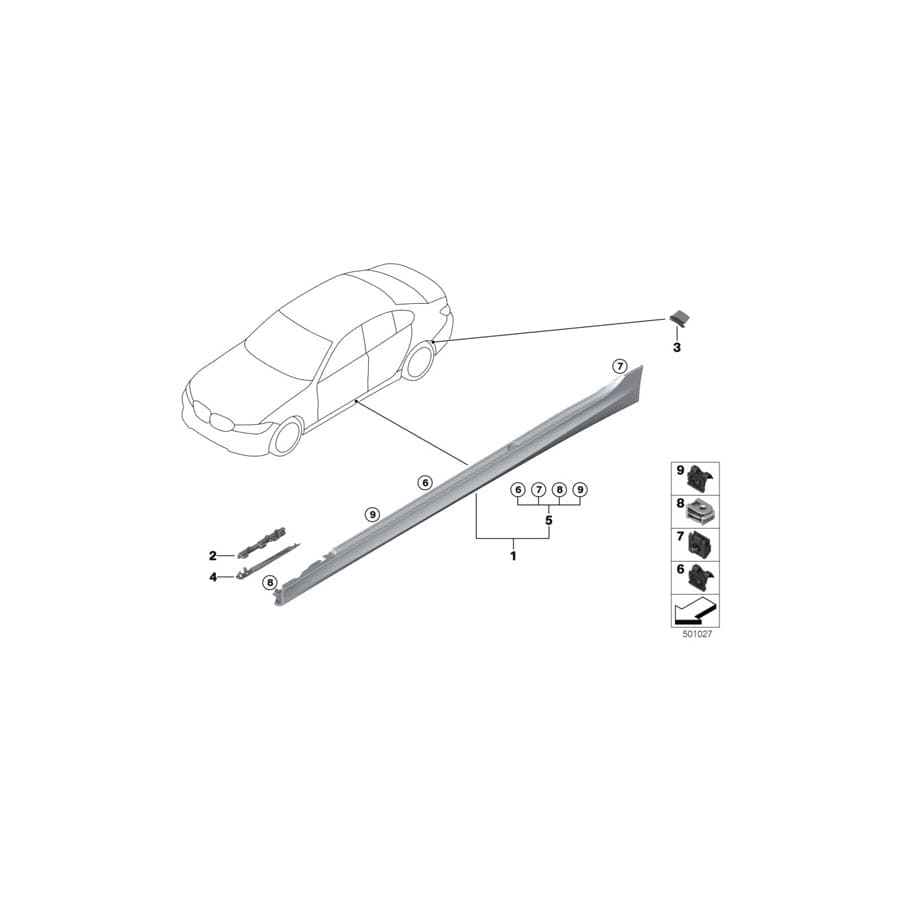 Genuine BMW 51778099910 G20 G21 Door Sill Cover, Primed Right M (Inc ...