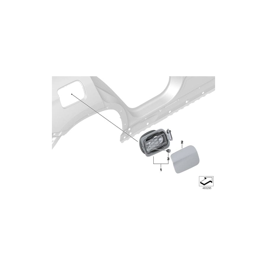 Genuine BMW 41007405755 Fill-In Flap (Inc. X3) | ML Performance UK Car ...