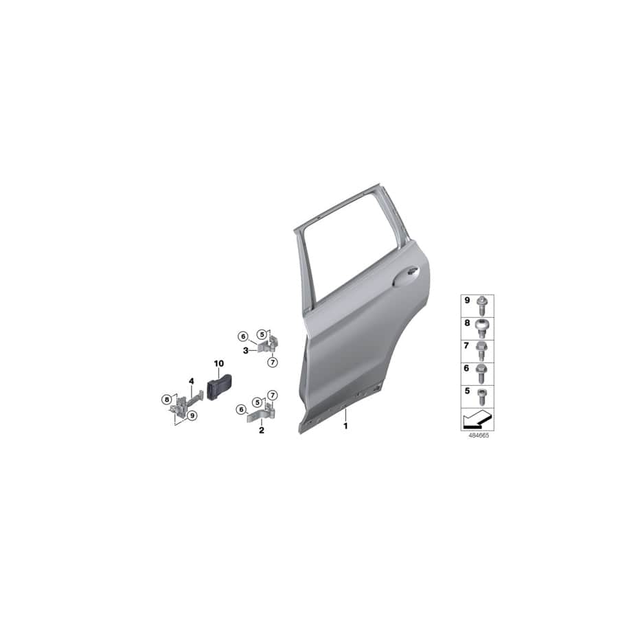 Genuine BMW 41007495992 G02 G01 Right Upper Rear Door Hinge (Inc. X3 ...