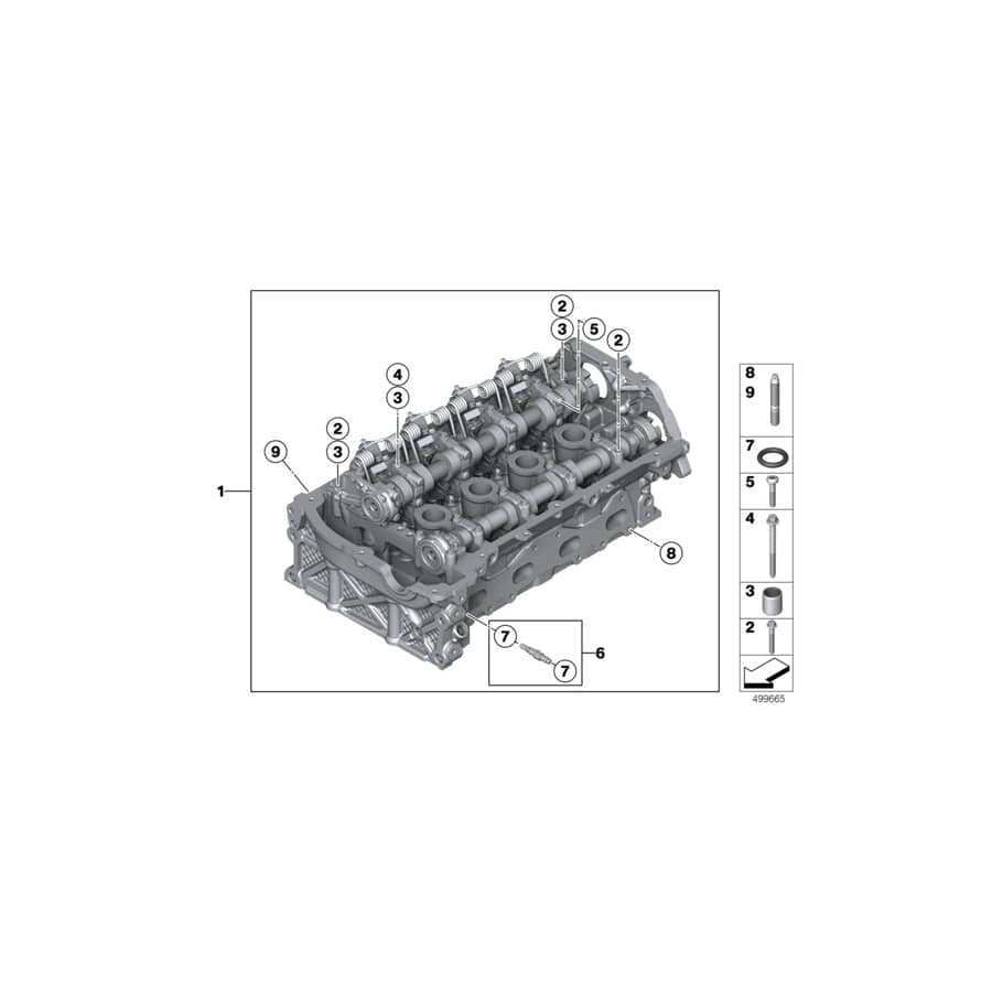 Genuine BMW 11122470428 F20 F21 F30 Cylinder Head With Valve Gear (Inc ...