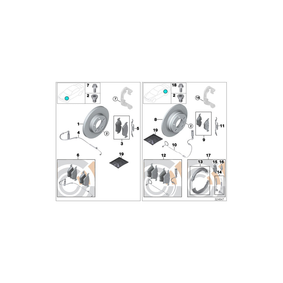 Genuine BMW 34112282805 E60 E63 E64 Brake Disc, Ventilated, Perforated ...