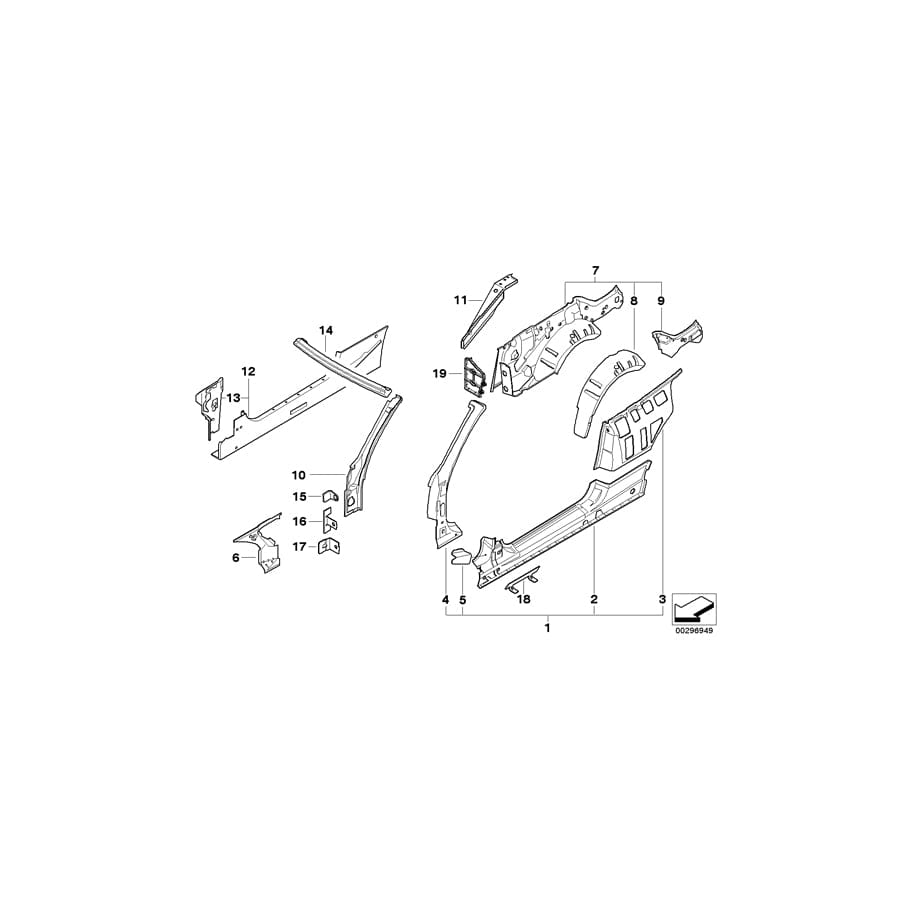 Genuine BMW 41117179600 E93 Mount, Rollover Bar, Right (Inc. 325d, 330 ...