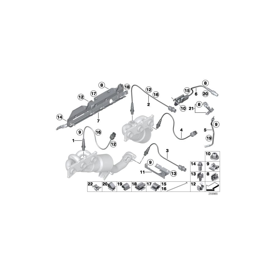 Genuine BMW 11787589147 F01 F02 F10 Lambda Monitor Sensor L= 410mm (Inc ...